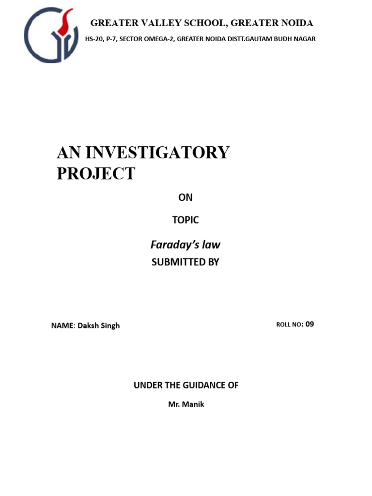 An Investigatory Project: Faraday's Law | PDF