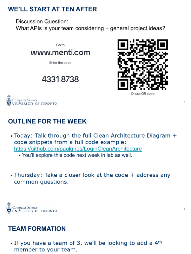 We'Ll Start at Ten After: Discussion Question: What Apis Is Your Team ...