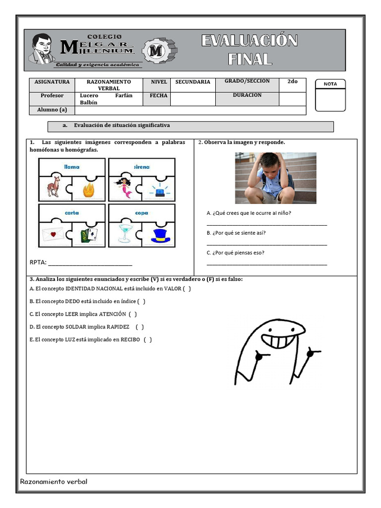 Ex. Final 2do Raz Verbal | PDF | Epilepsia | Enfermedades y trastornos