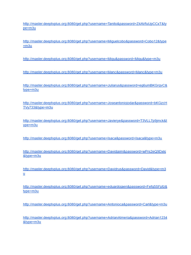 14 LISTAS M3U Deeptvplus | PDF