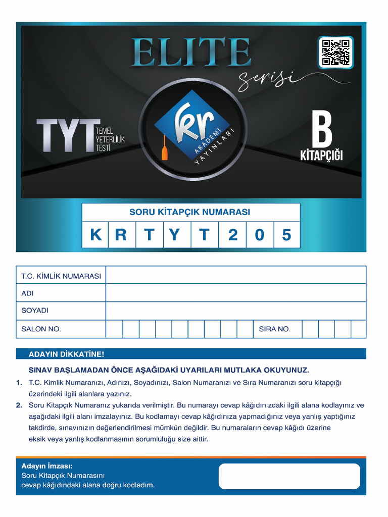 2024 KR AKADEMİ TYT ELİTE DENEME 1 | PDF