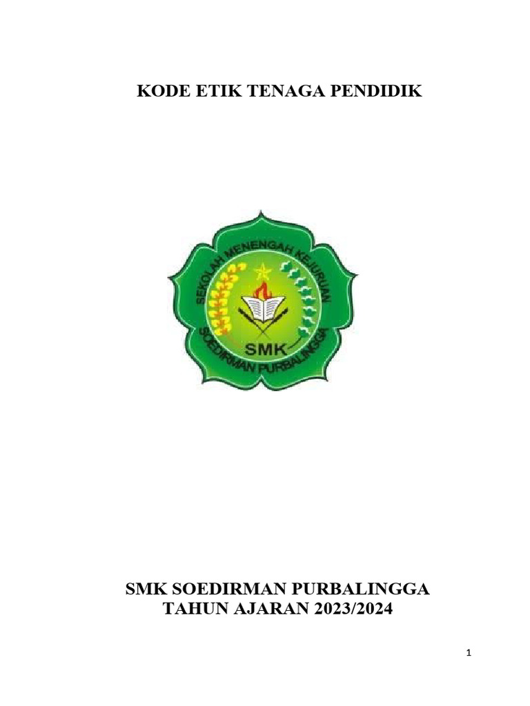 Kode Etik SMK Soedirman Purbalingga | PDF | Karier & Perkembangan