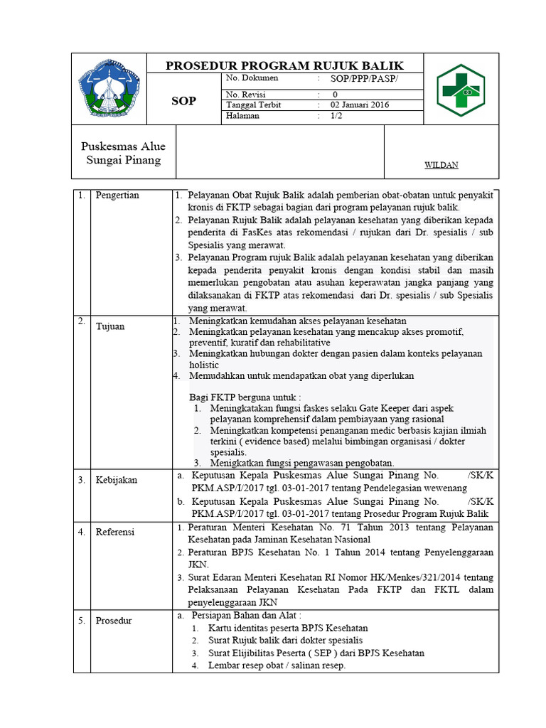 047 Prosedur Rujukan Balik | PDF