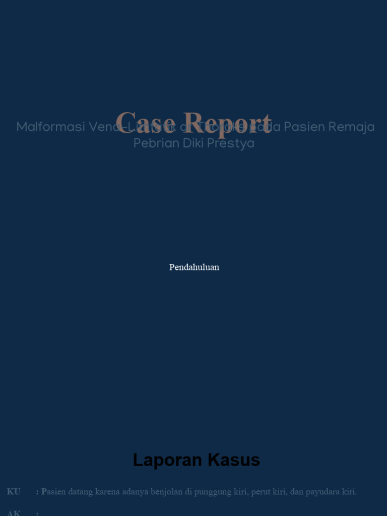 Case Report Malformasi Vena Limfatik Stase Vaskular | PDF