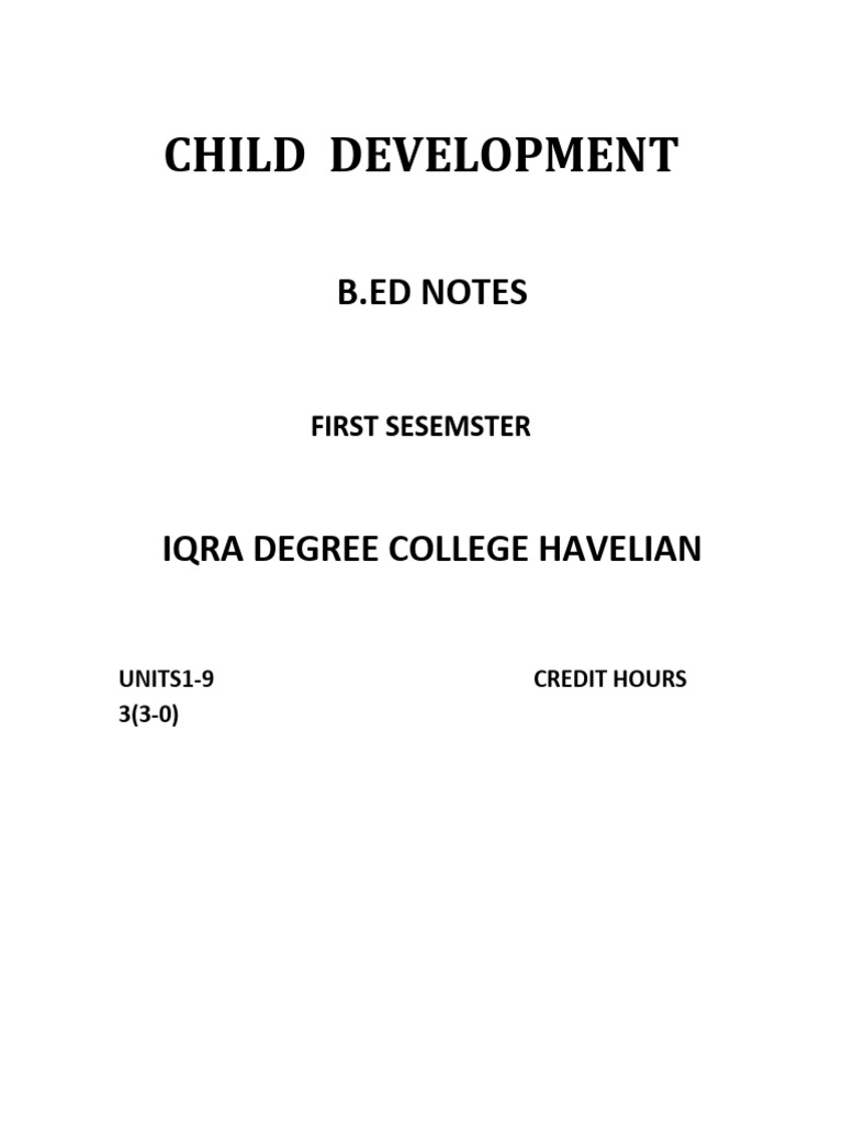Child Development Book B.ed | PDF | Child Development | Dominance ...