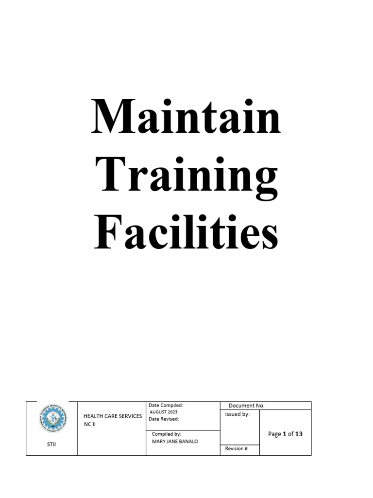 Maintaining TESDA Training Facilities | PDF | Pollution | Waste Management