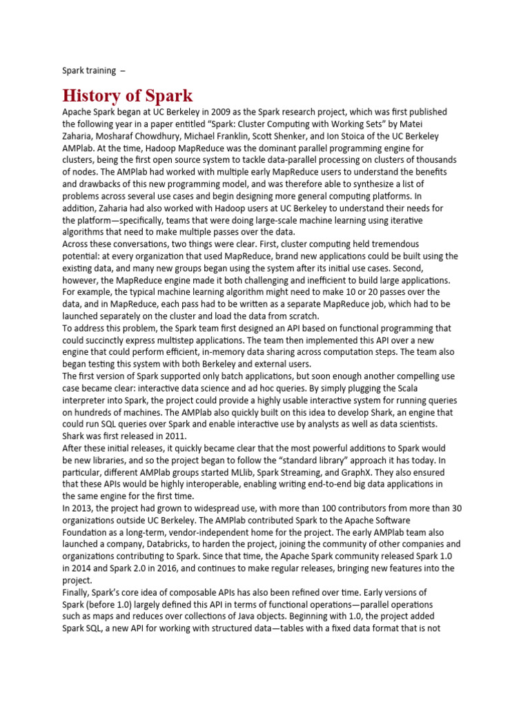 Spark Introduction | PDF | Apache Spark | Computer Cluster