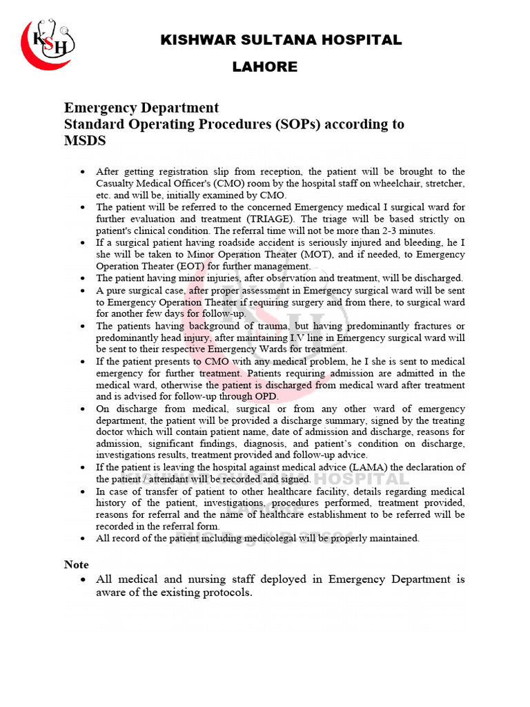 Emergency D SOP MSDS | PDF