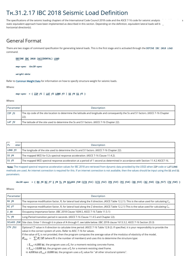TR.31.2.17 IBC 2018 Seismic Load Definition | PDF | Latitude