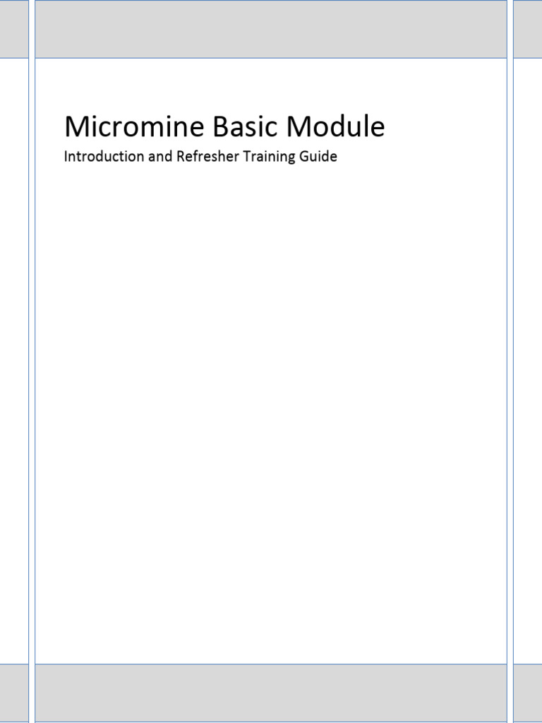 1 - Micromine Basic Module | PDF | Comma Separated Values | Computer File