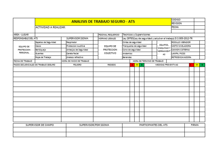 Formato Ats - Obra Balcon | PDF