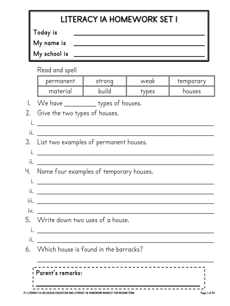 Literacy 1A Homework Set 1 | PDF | Cain And Abel | Adam