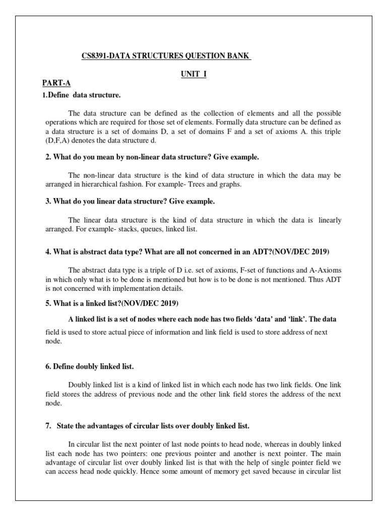 Cse Question Bank | PDF | Class (Computer Programming) | Method (Computer Programming)
