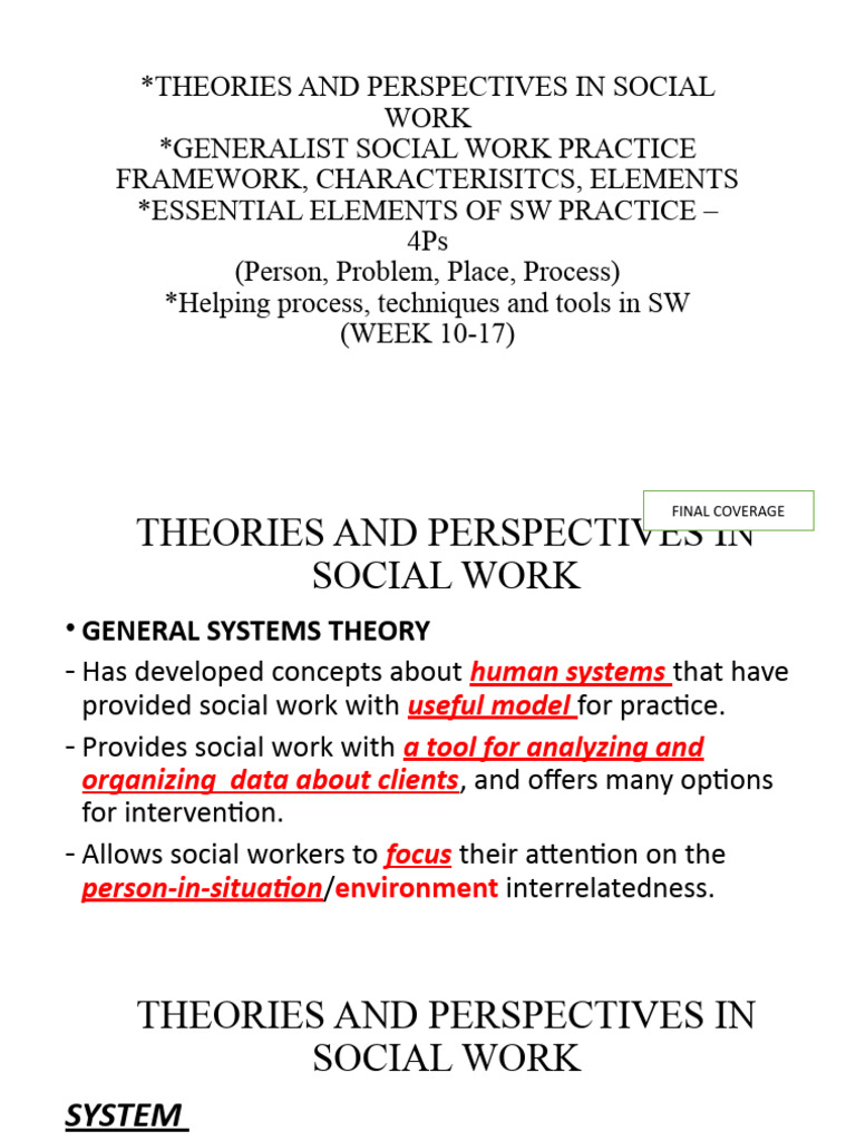 Theories Perspective Process Techniques Tools Week 10 17 | PDF ...