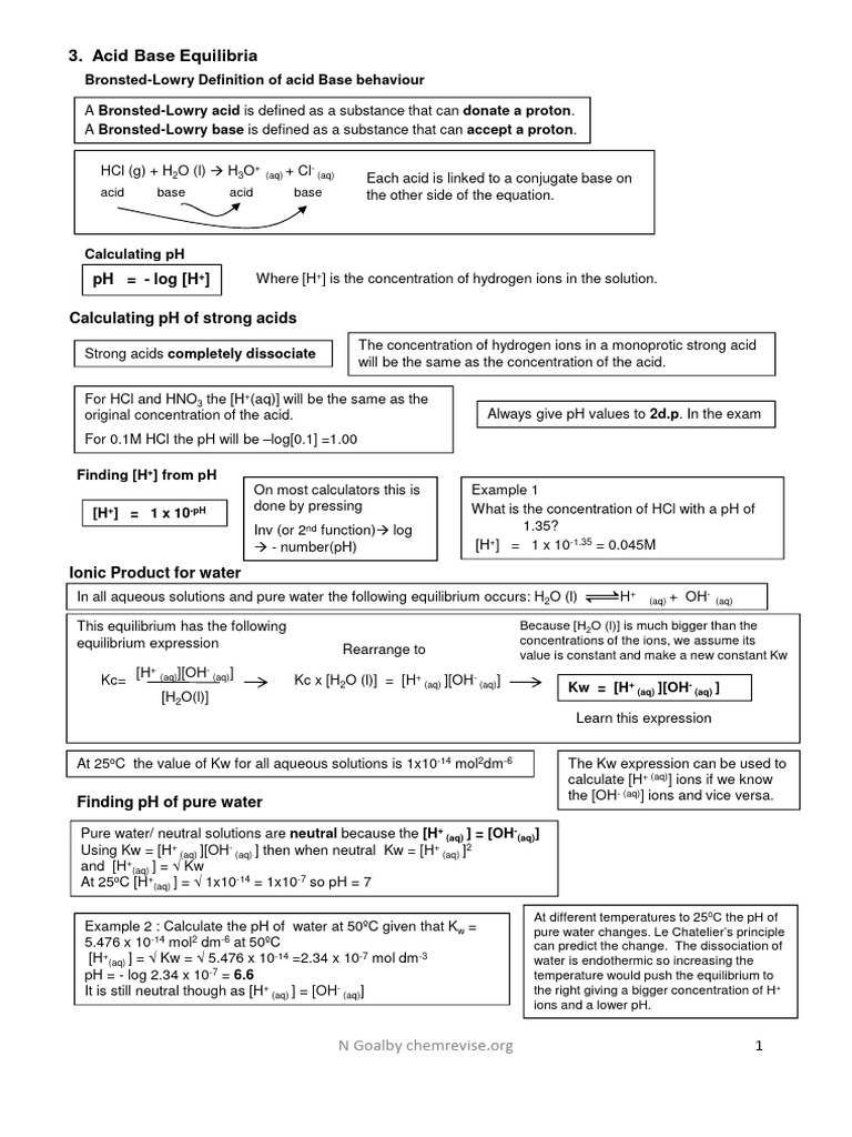 Acid-Base Equilibria and pH Calculations | PDF | Buffer Solution | Acid