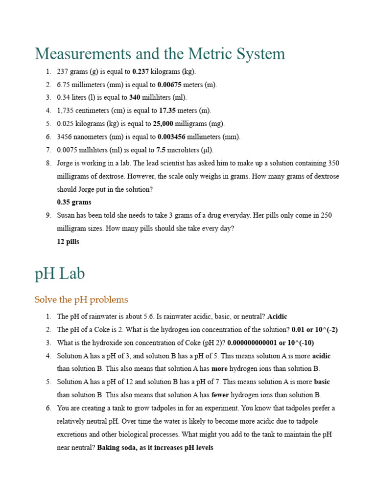BIO Lab 1 | Download Free PDF | Ph | Experiment