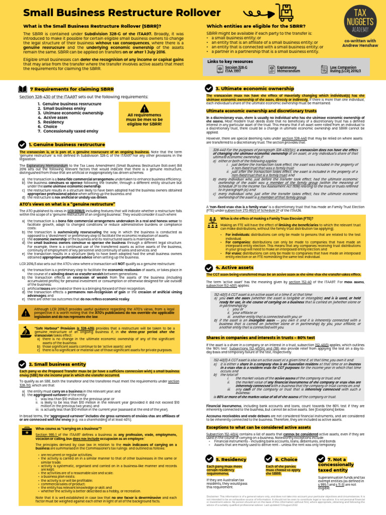 Genuine Business Restructure Overview | PDF
