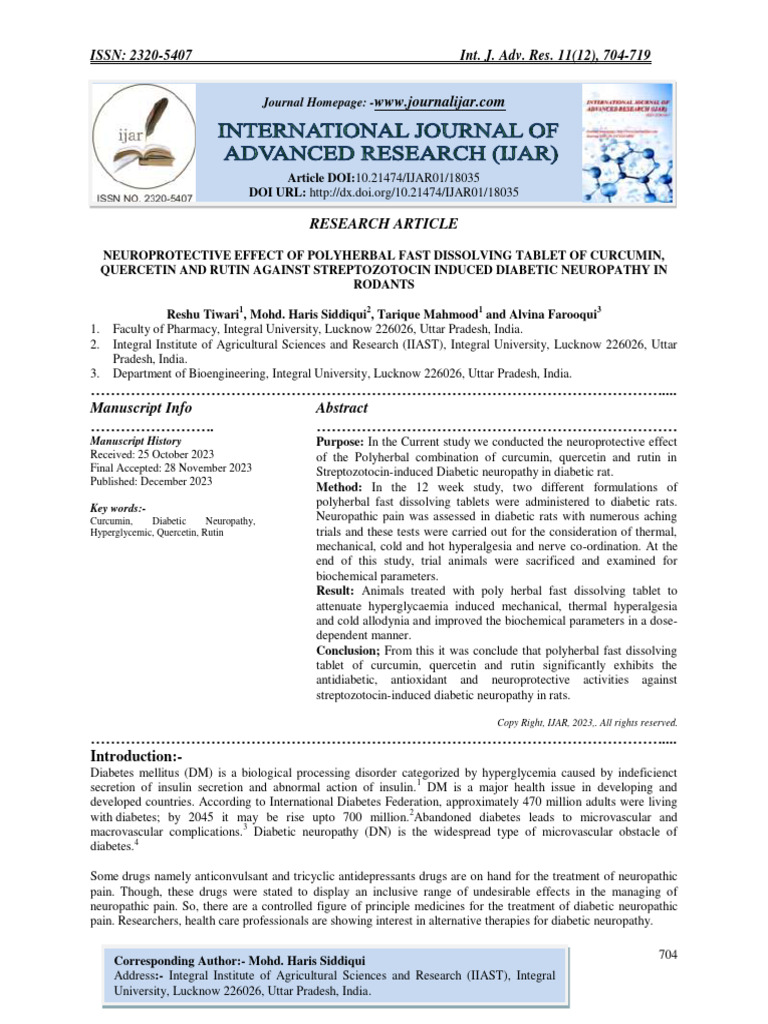 NEUROPROTECTIVE EFFECT OF POLYHERBAL FAST DISSOLVING TABLET OF CURCUMIN ... NEUROPROTECTIVE EFFECT OF POLYHERBAL FAST DISSOLVING TABLET OF CURCUMIN ...