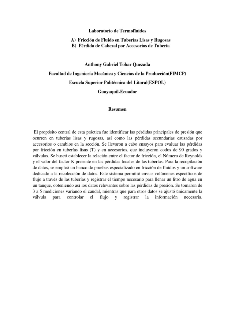 Anthony Tobar-Practica 5 | PDF | Numero Reynolds | Química