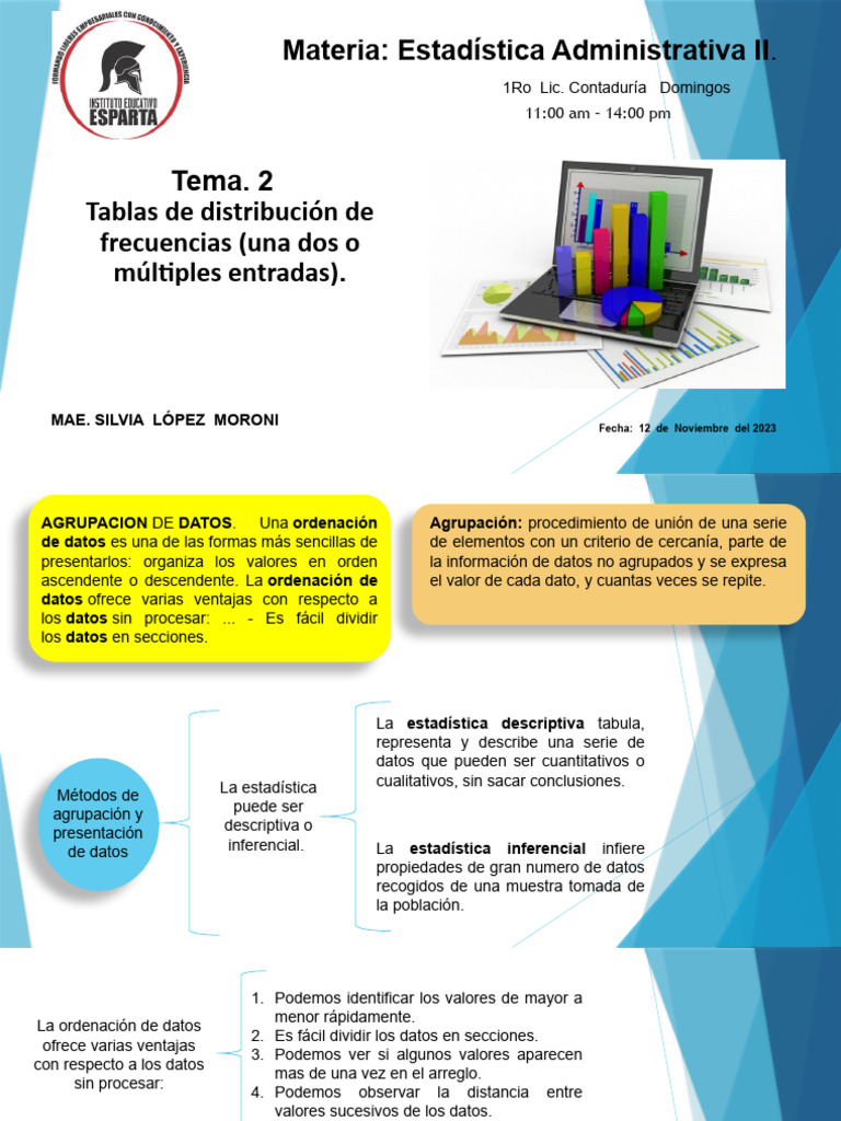 Tema 2 Tablas de Distribucion de Frecuencia (Una Dos o Multiples Entradas | PDF | Histograma ...