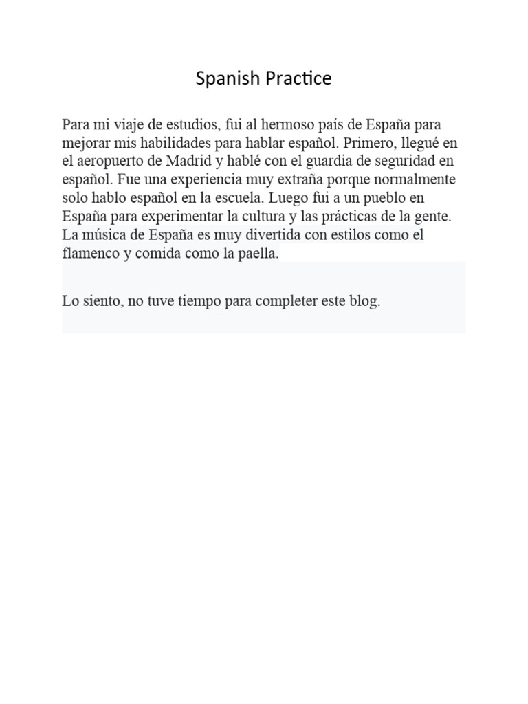 Spanish Practice | PDF | Arte