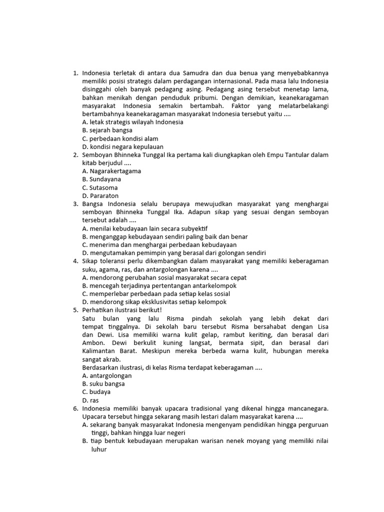 Soal PKN 7 Genap | PDF