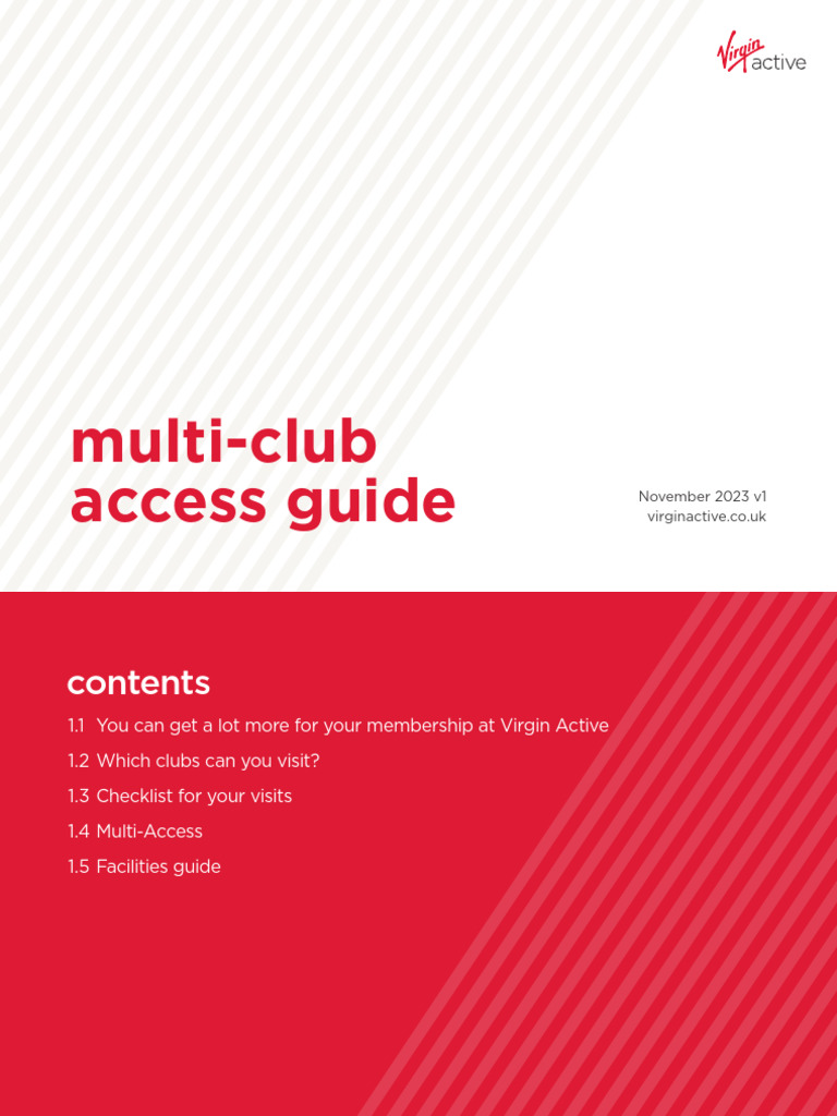 Virgin Active - Multi Access Guide - November 2023 | PDF