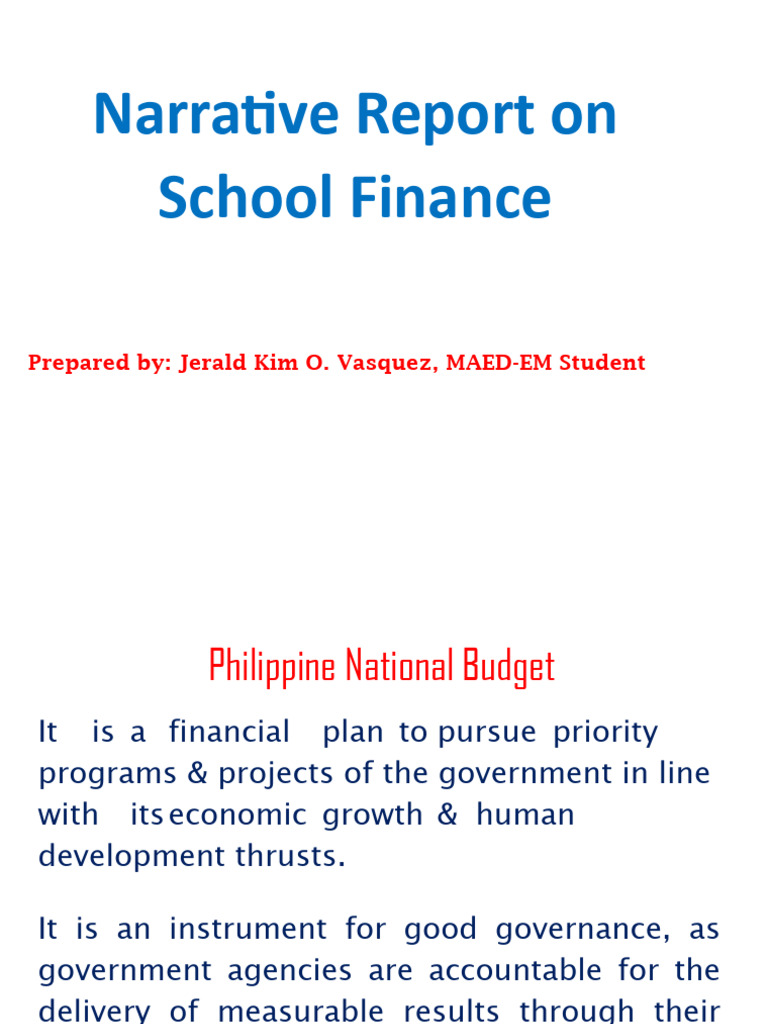 Narrative Report | PDF | Budget | Private School