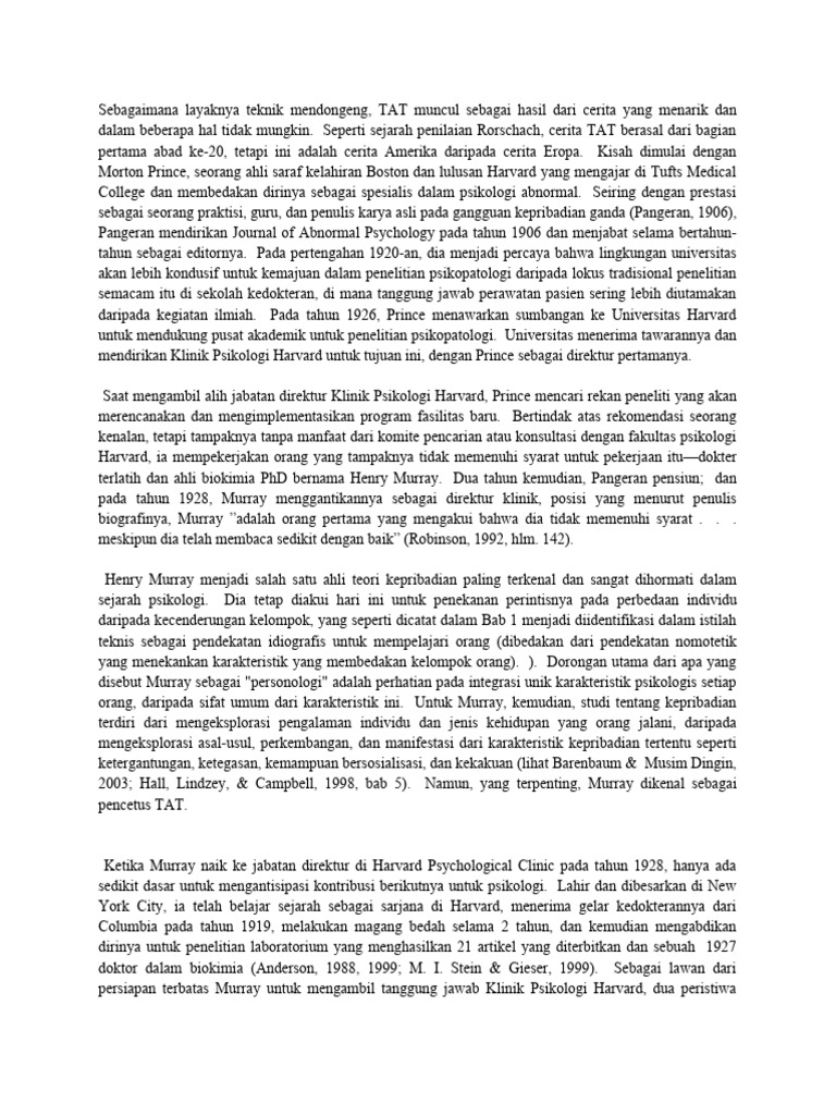 Sejarah TAT dan Henry Murray | PDF