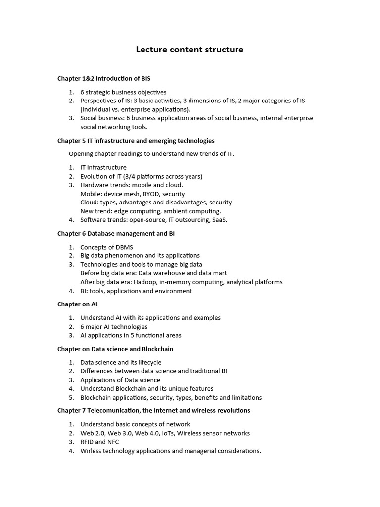 Lecture content structure map | PDF