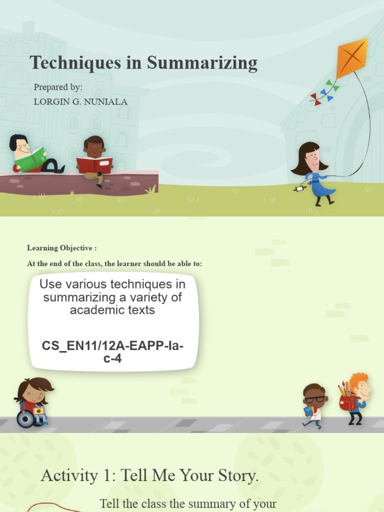 3.-Techniques-in-Summarizing.-Edited 2 | Download Free PDF | Aesop | Cognitive Science