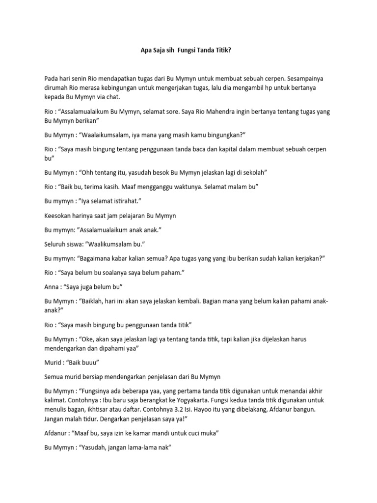 Apa Saja Sih Fungsi Tanda Titik? | PDF