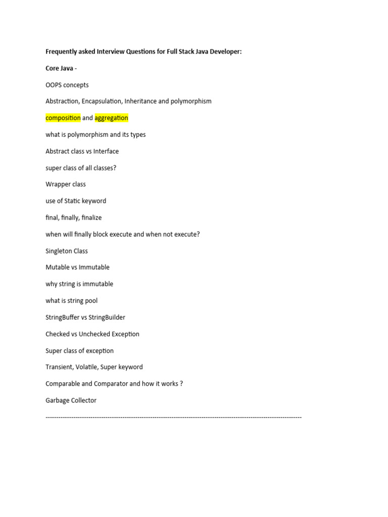 Interview Questions 1 | PDF