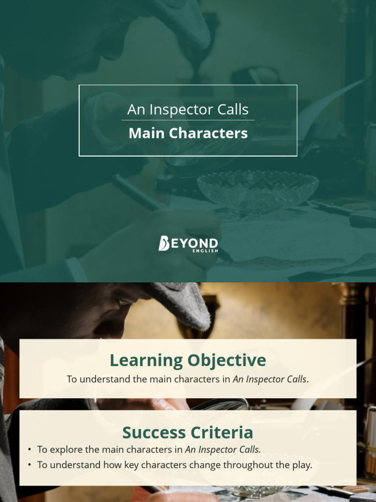 An Inspector Calls Main Characters PowerPoint | PDF