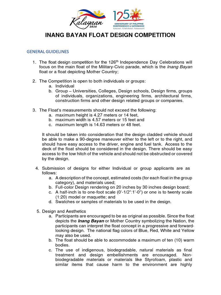 Float Design Contest for Creatives | PDF