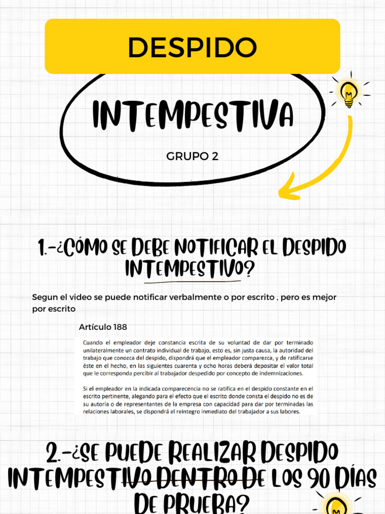 Despido Intempestivo - Trabajo Grupal-Llerena H | PDF