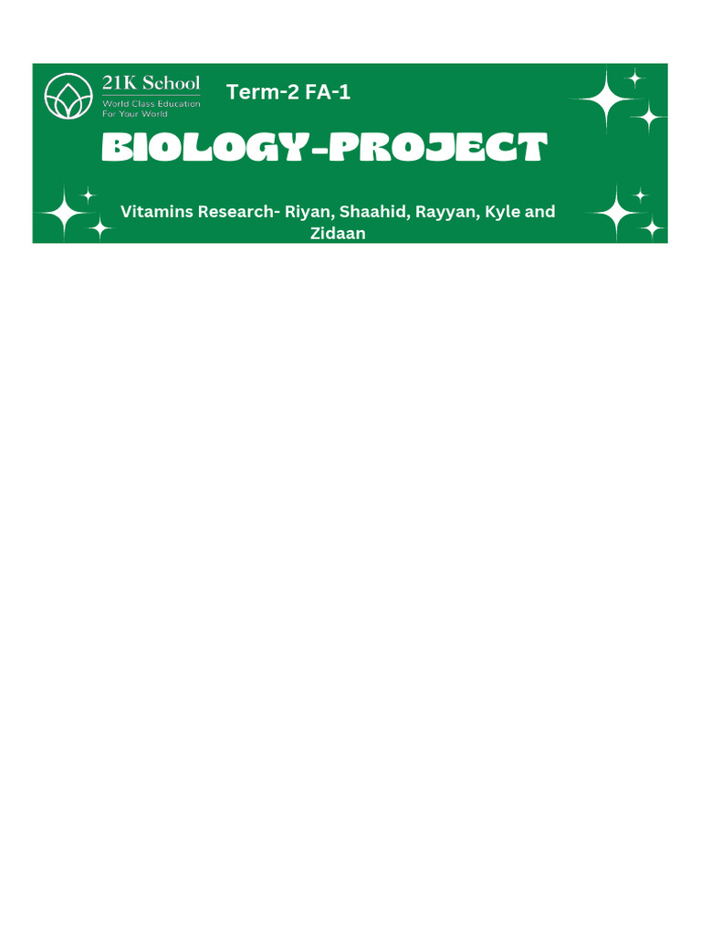 Biology Project | PDF | Vitamin | Vitamin D
