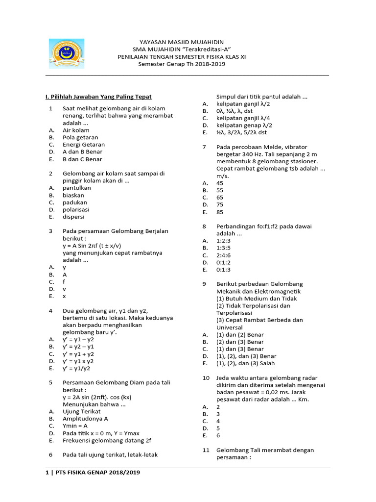 Soal PTS Fisika Xi | PDF