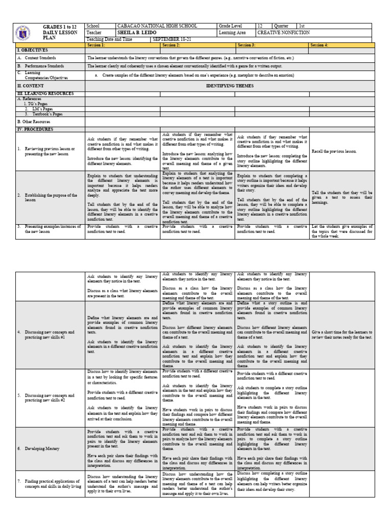 Creative Nonfiction 1 Quarter 1 Week 3 | PDF