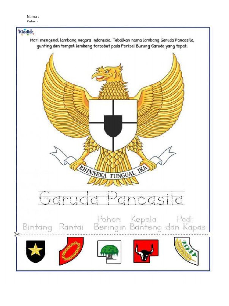 worksheet Lambang Negara Indonesia | PDF