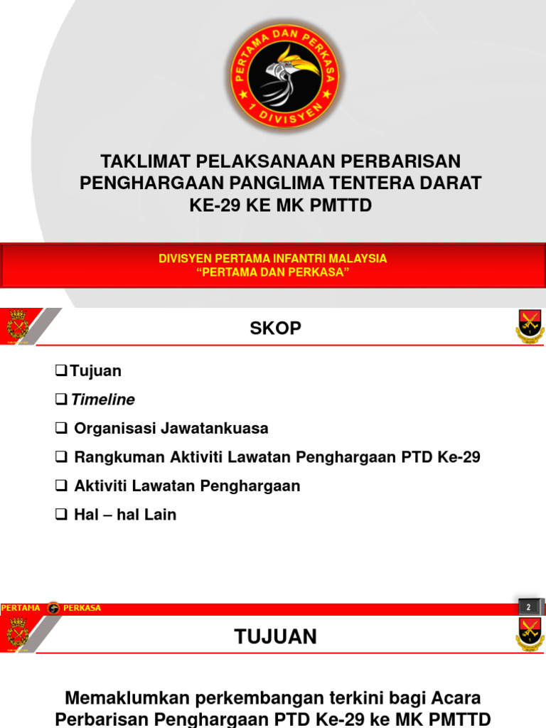 Taklimat Perbarisan Penghargaan PTD Ke PMTTD V9 | PDF