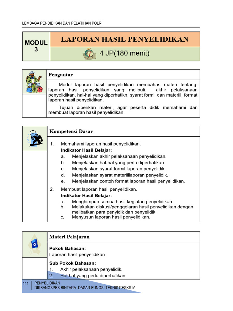 Modul Lap Hasil Penyelidikan Dan SP2HP Penyelidikan | PDF | Komputer