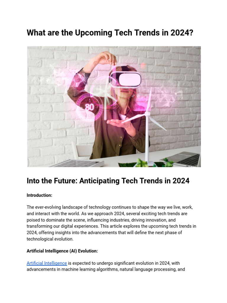 What Are The Upcoming Tech Trends in 2024 | PDF