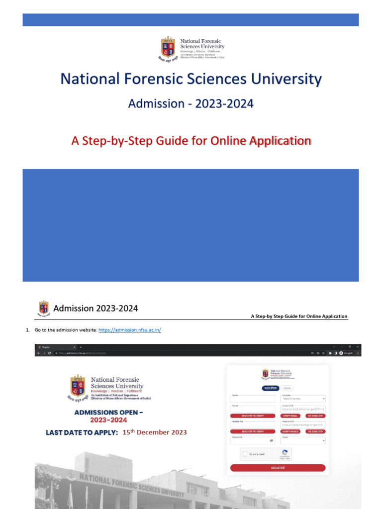 NFSU Admission Guide 2023-2024 | PDF | World Wide Web | Internet & Web