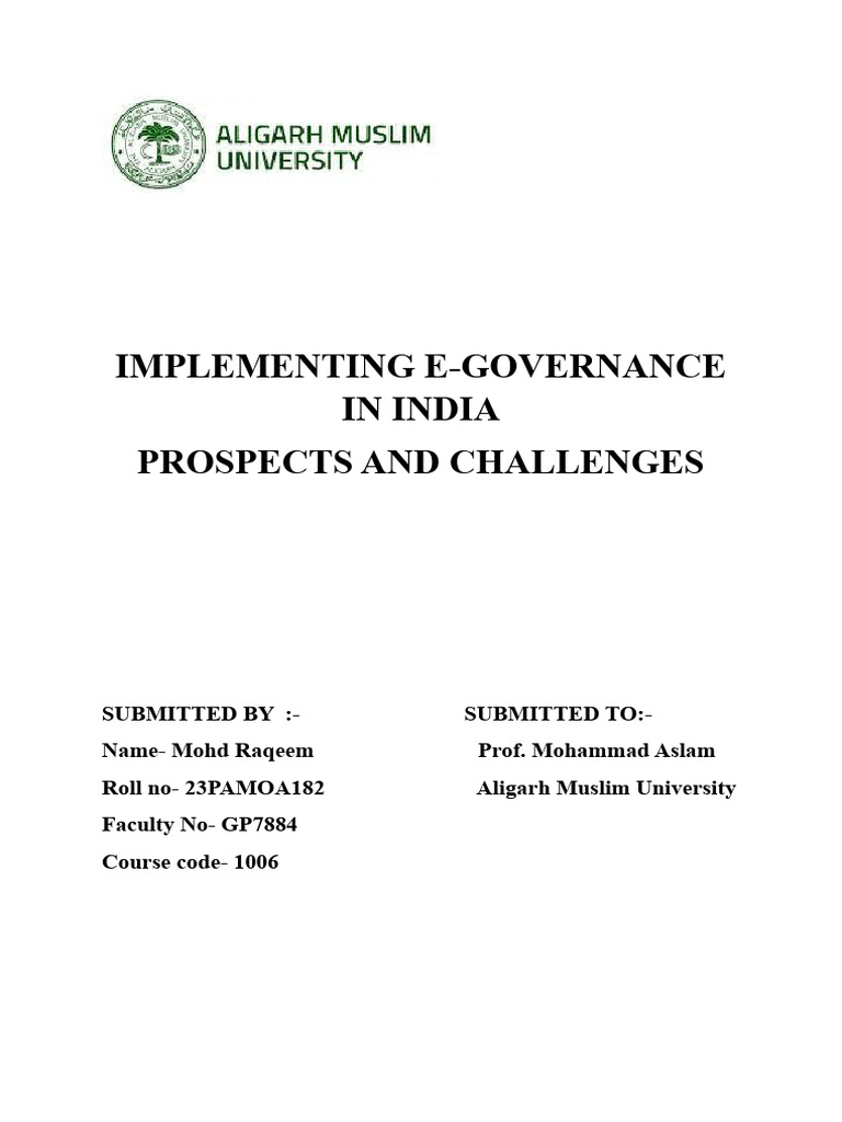 E-Governance Raqeem | PDF | E Government | Governance