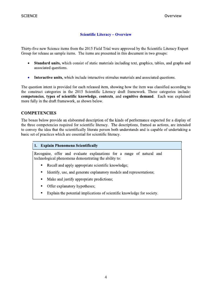 Kompetensi Sains Menurut OECD (Penyelenggara PISA Test) | PDF