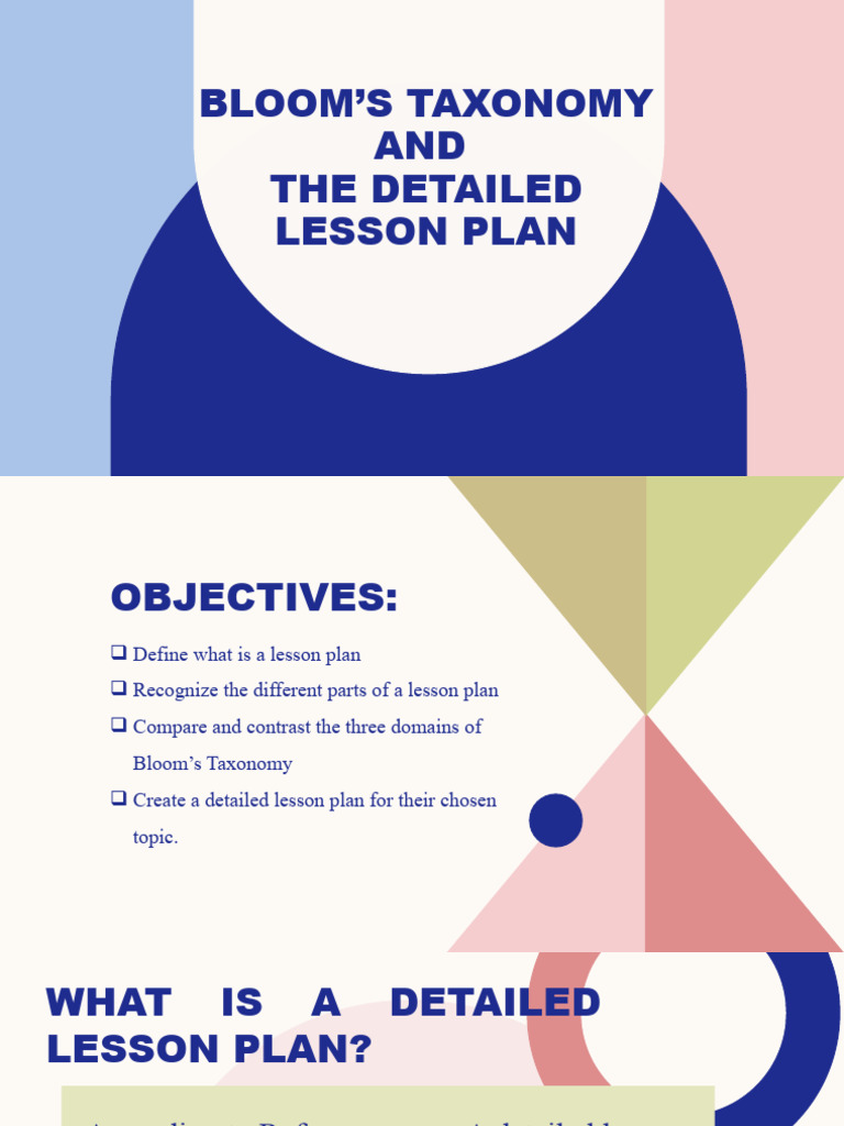 Bloom's Taxonomy in Lesson Planning | PDF | Lesson Plan | Learning