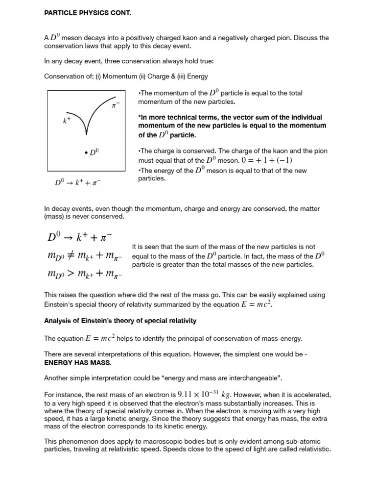 A2 ParticlePhysicsCont | PDF | Electron | Electronvolt