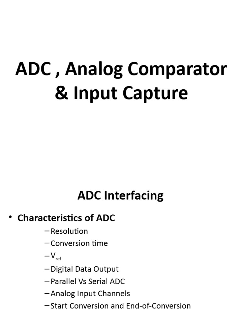 Adc Analog Comparator And Input Capture Unit Pdf Analog To Digital Converter Computer