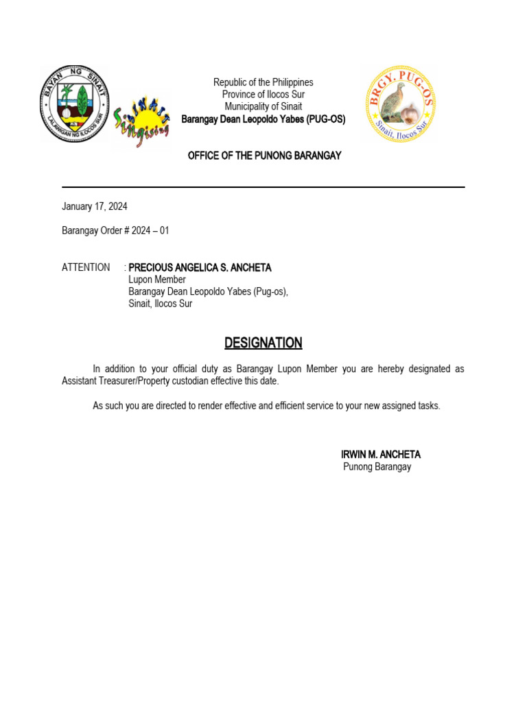 Designation Order | PDF